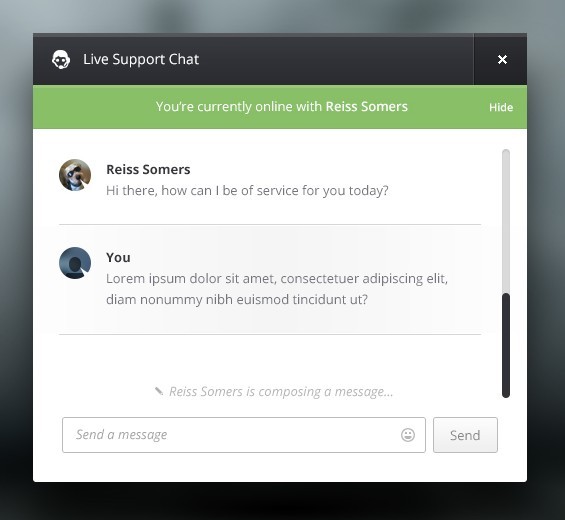 Free Live Support Chat UI PSD - TitanUI Free Live Support Chat UI PSD - TitanUI