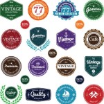 Download Free Set Of Vintage Styled Vector Stickers 01 - Free Vector Labels