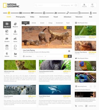 Download Free National Geographic Homepage Redesign PSD Template - Free ...