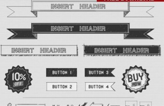 Download Free Hand Drawn Black and White UI Kit PSD - Free Web UI Kits