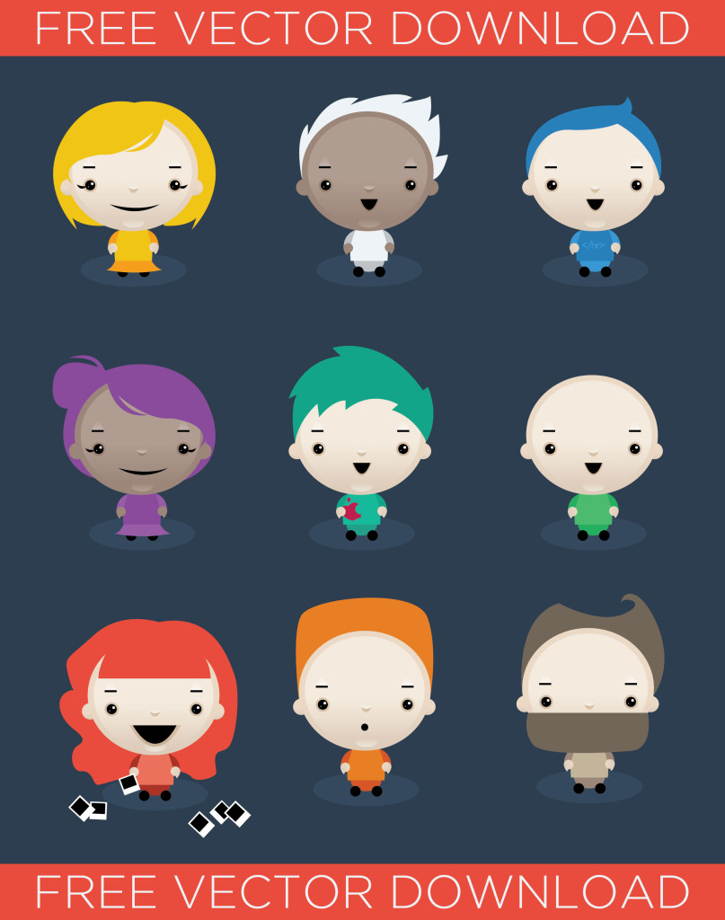 Download Free 6 Designer Character Vector Icons - Free Vector Icons
