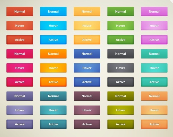 Download Free Cool Flat Action Buttons PSD - Free Web Buttons