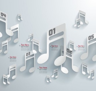 Download Free 3D Origami Musical Notes Vector - Free Vector Backgrounds