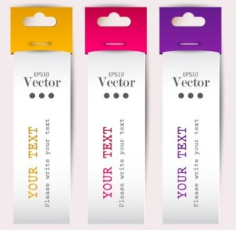 Download Free Elegant Colorful Paper Label Vector Set 01 - Free Vector ...