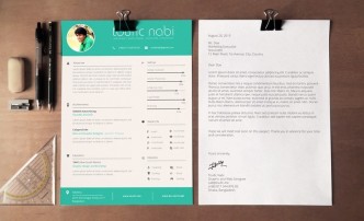 Download Free Flat Style Resume Template (PSD+Vector) - Free PSD Mockups