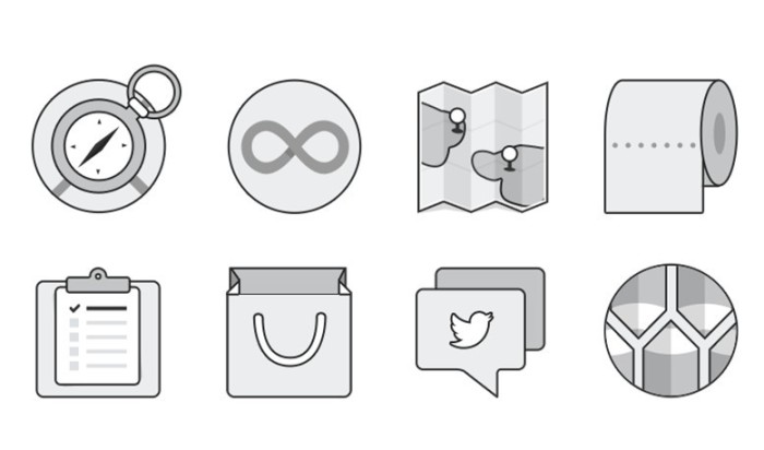 Download Free 14 Monochromatic Flat UI Icons PSD - Free Web Icons