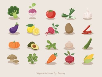Download Free 16 Cute Vegetable Icons Vector - Free Vector Icons