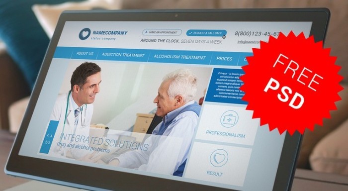 Download Free Medical Center Web Template PSD - Free Website Templates