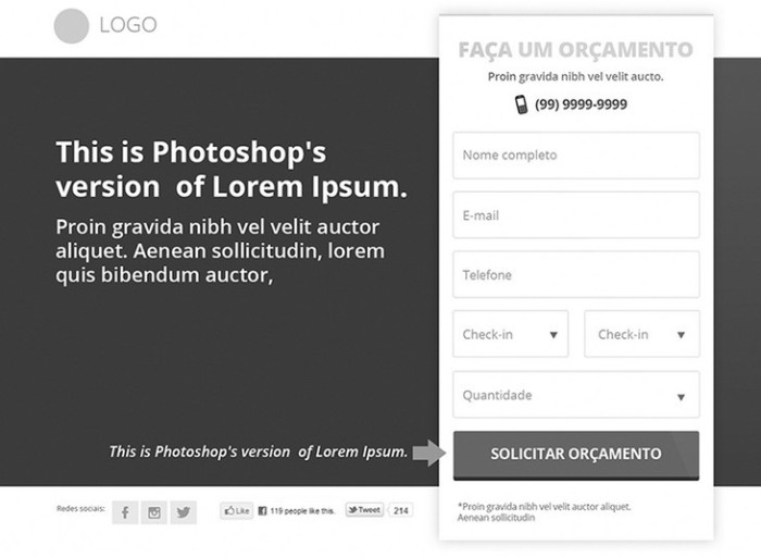 Download Free Greyscale Landing Page Template PSD - Free Website Templates