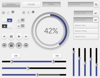 Download Free Soft Grey UI Kit PSD - Free Web UI Kits