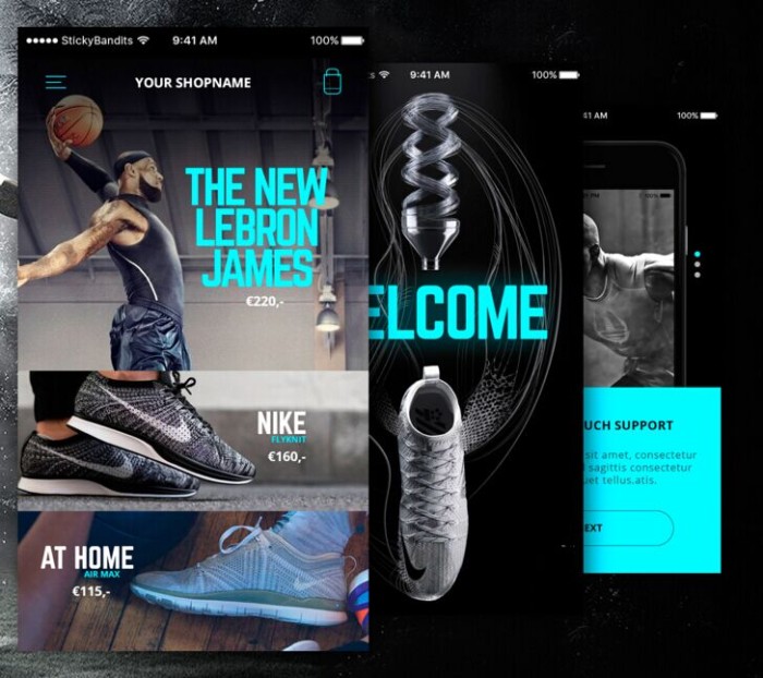 Download Free Modern Dark Mobile UI Kit PSD - Free Mobile UI