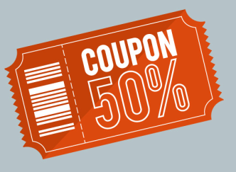 Download Free Flat Orange 50% Coupon Vector - Free Vector Labels