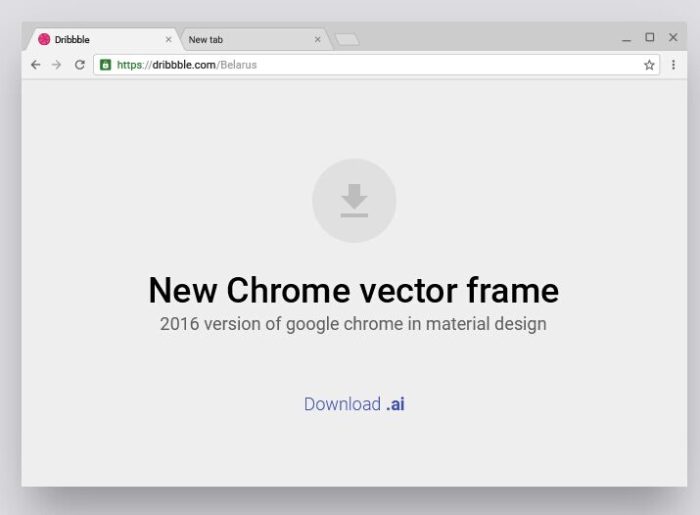 Download Free Material Design Style Chrome Browser Vector Frame - Free ...