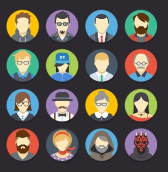 Download Free 16 Flat Colorful Avatars Vector - Free Vector Icons