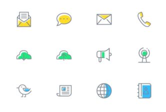 Download Free 12 Simple Communication Icons Vector - Free Vector Icons