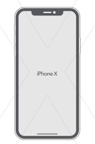 Download Free Flat iPhone X Vector Template - Free Vector Misc