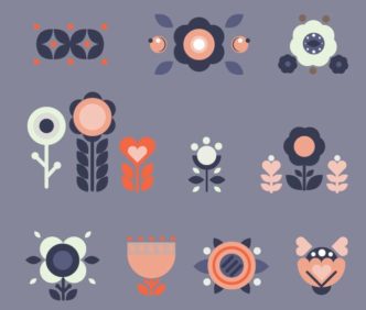 Download Free Geometric Flowers Vector - Free Vector Flowers