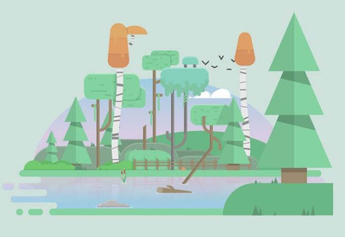 Download Free Flat Nature Vector Illustration - Free Vector Nature