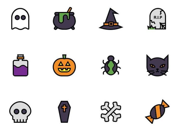 Download Free 12 Spooky Icons For Halloween - Free Vector Holidays ...