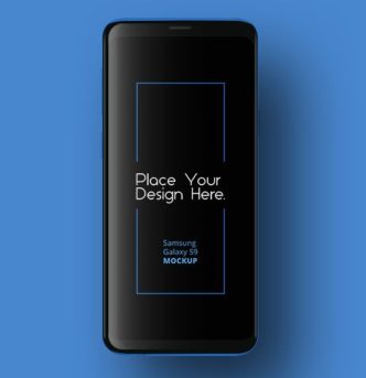 Download Free Dark Standing Samsung Galaxy S9 PSD Mockup - Free PSD Mockups