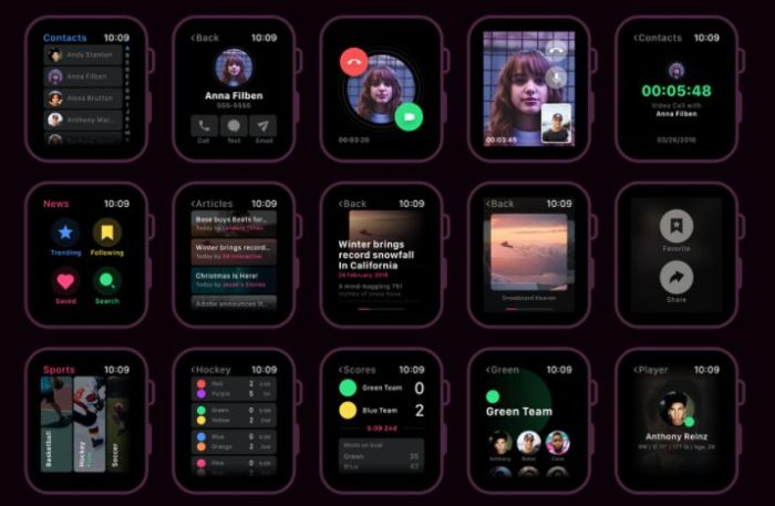 Download Free Apple Watch UI Kit For XD - Free Mobile UI, Recommended ...
