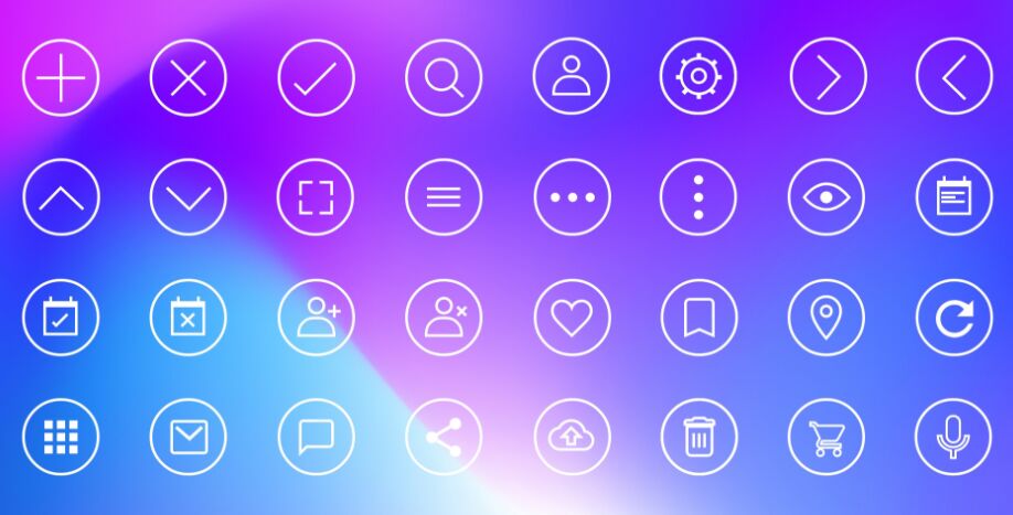 Download Free 32 Circular UI Icons For XD - Free Web Icons, XD