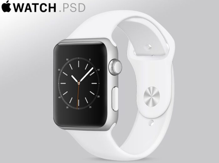 Download Free Floating White Apple Watch PSD Mockup - Free PSD Mockups