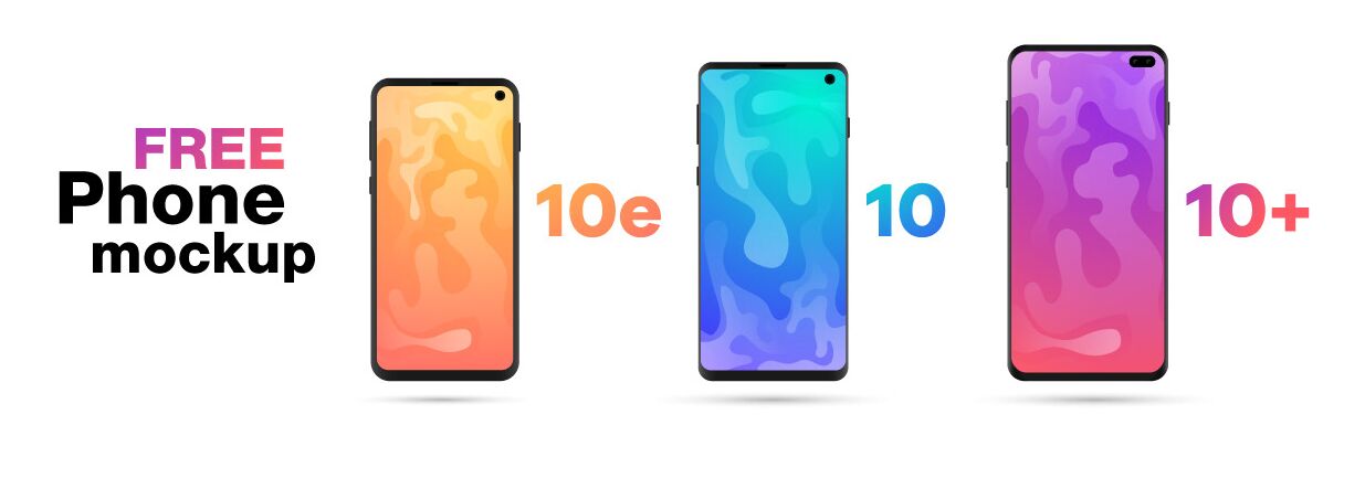 Download Free Samsung Galaxy S10/S10+/S10e Vector Mockups - Free Vector Misc, Vector Mockups