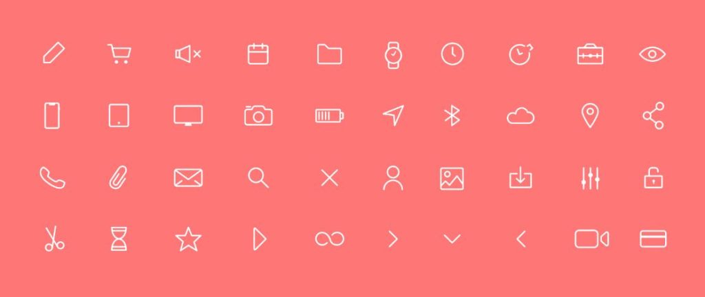 Download Free 40 Thin Line Icons Pack (AI+Sketch) - Free Vector Icons