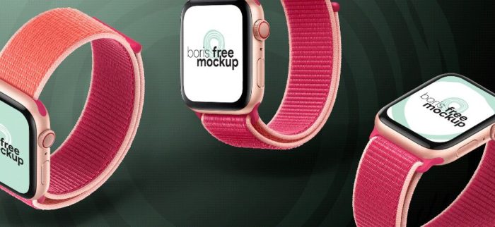 Download Free Floating Apple Watch 5 PSD Mockup - Free PSD Mockups