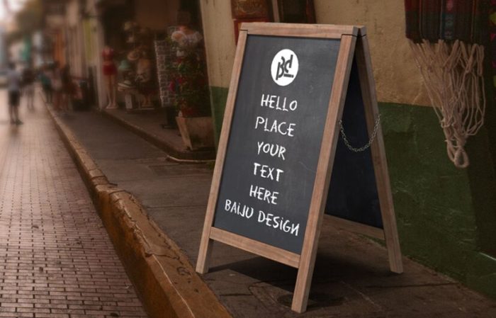 Download Free Realistic Sandwich Board PSD Mockup - Free PSD Mockups