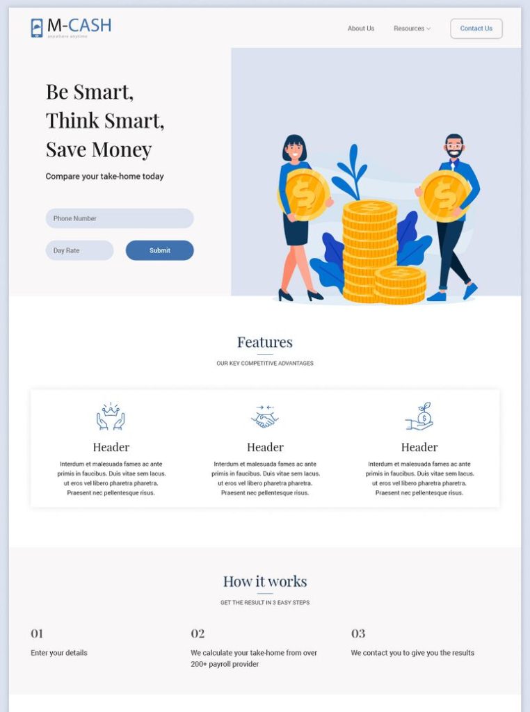 Download Free Pretty Clean Accounting Landing Page PSD Template - Free ...