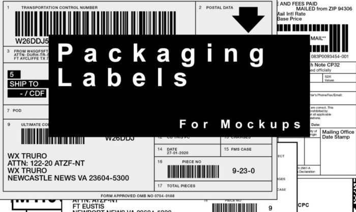 Download Free Shipping Labels For Packaging Mockups - Free PSD Mockups