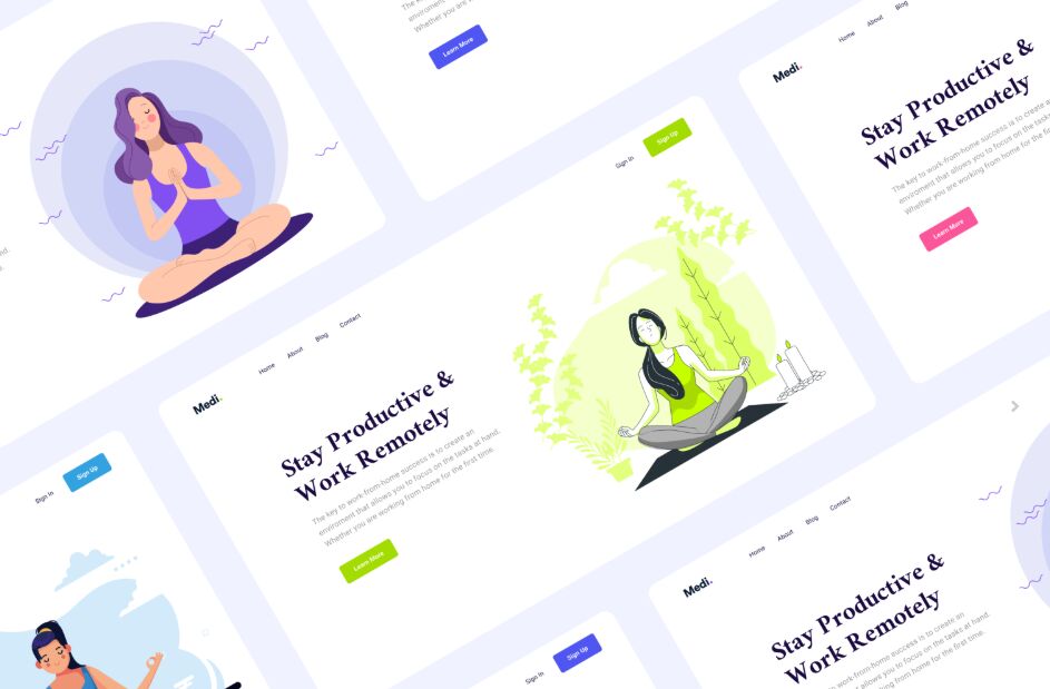 Download Free Yoga Meditation Header Banners Figma - Free Figma
