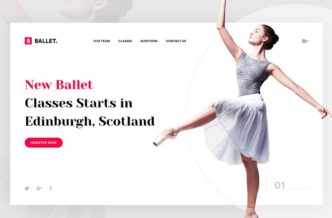 Download Free Ballet Dance Web Template For Adobe XD - Free Web ...