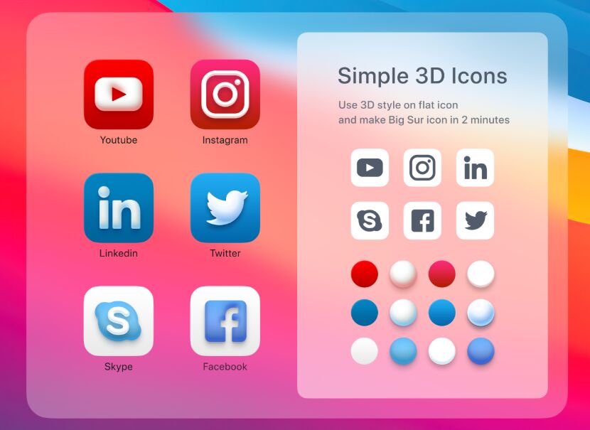 Download Free 3D Big Sur Style App Icons Figma - Free Figma, Social Icons
