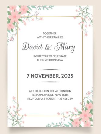 Download Free Wedding invitation Template Design Vector - Free Vector ...