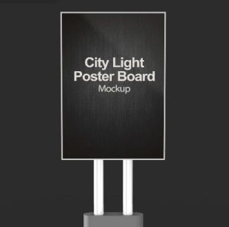 Download Free City Light Poster Board PSD Mockup - Free PSD Mockups