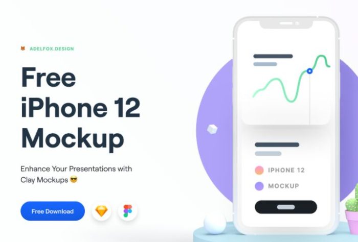 Download Free iPhone 12 Clay Mockup For Figma & Sketch - Free Figma ...