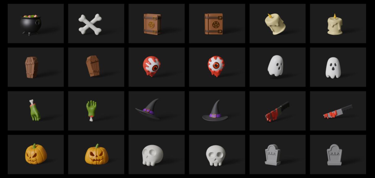Download Free 24 Halloween 3D Illustrations Figma - Free Figma