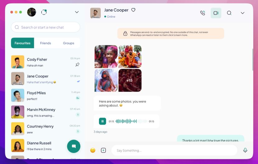 Download Free WhatsApp Desktop App UI Library - Free Figma