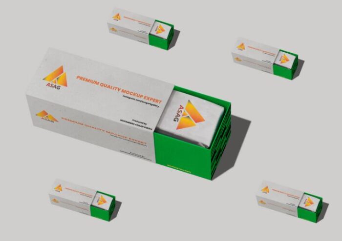 Download Free Cuboid Packaging Box PSD Mockup - Free PSD Mockups