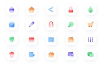Download Free 20 Glassmorphism Style Icons Figma - Free Figma, Web Icons