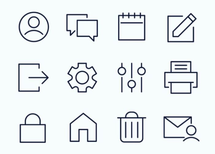 Download Free 12 Basic SVG Line Icons - Free Web Icons