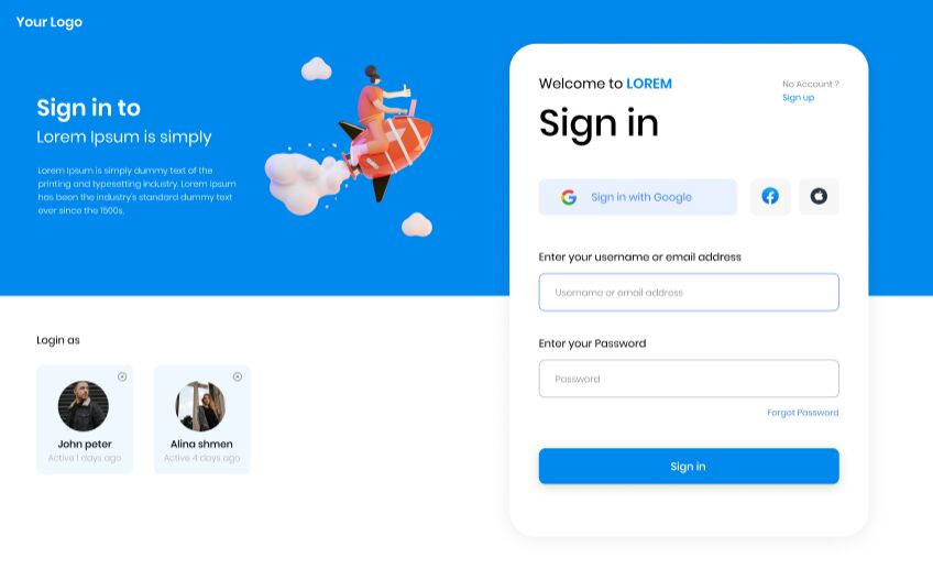 Download Free Login & Sign Up Web UI Kit Figma - Free Web UI Kits