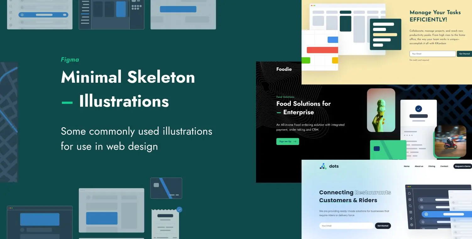 Download Free Minimal Skeleton Illustrations For Web Design - Free Figma