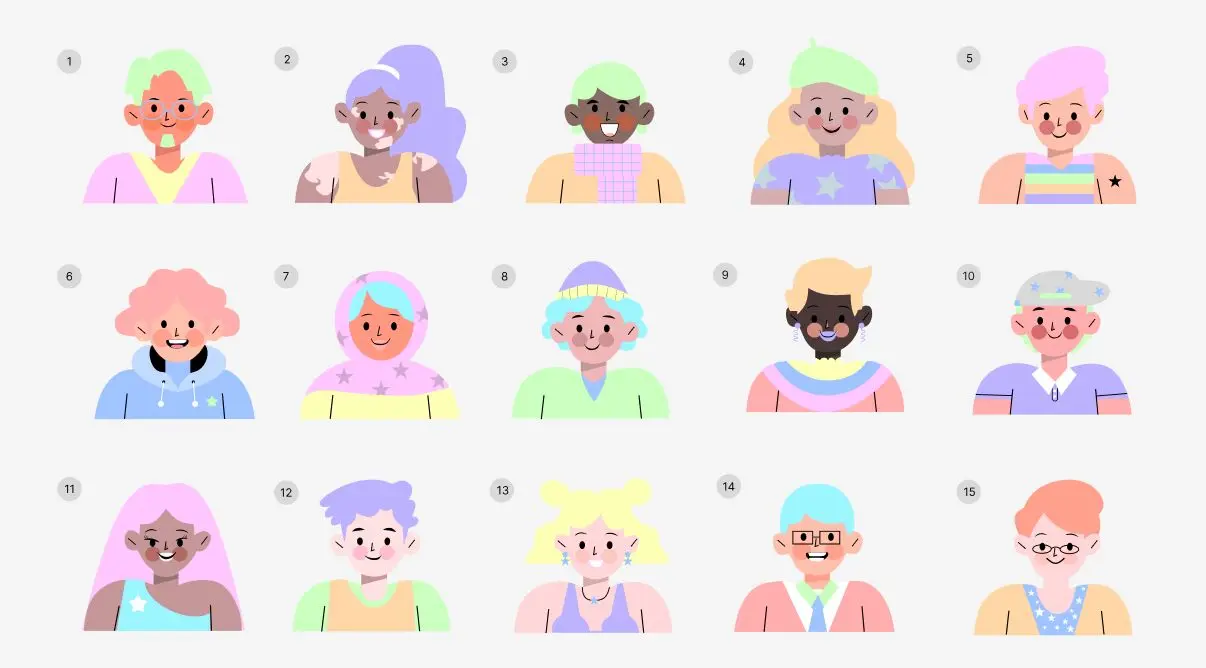 Download Free 15 Colorful Profile Picture Illustrations - Free Figma