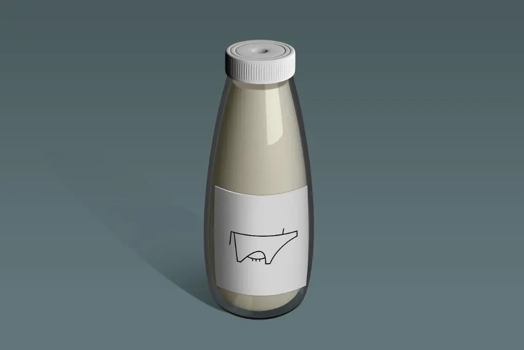 Download Free Glass Milk Bottle PSD Mockup And Blender Model - Free PSD ...