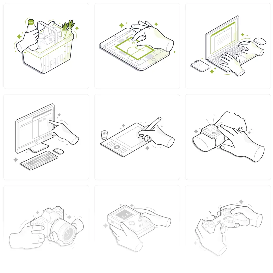 Download Free Hand Activity Illustrations Pack - Free Figma