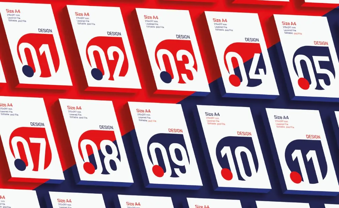 Download Free A4 Paper Preview Design PSD Mockup - Free UI Elements